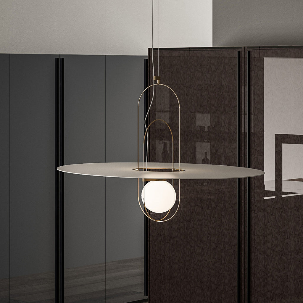 Fontana Arte - Setareh Glass Medium Pendant Lamp -Gold/White – Designitch